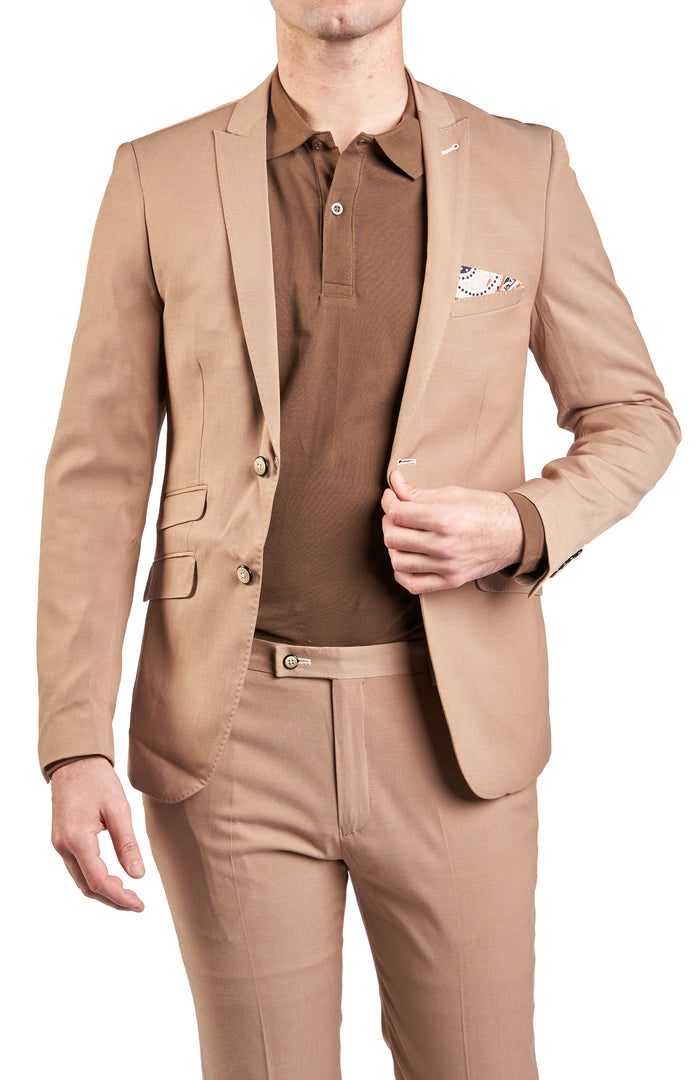 Paisley & Gray Ashton Peak Nutmeg Slim Jacket – StatelyMen