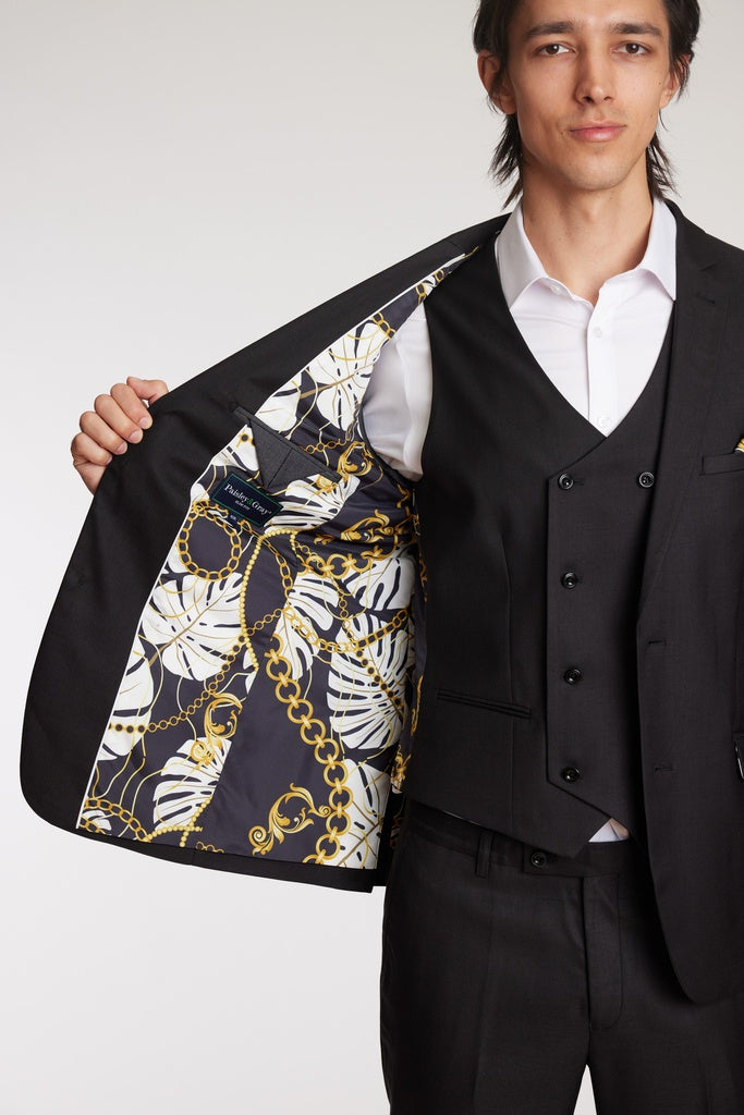 Paisley & Gray Ashton Peak Jacket Modern Fit Charcoal Shark – StatelyMen