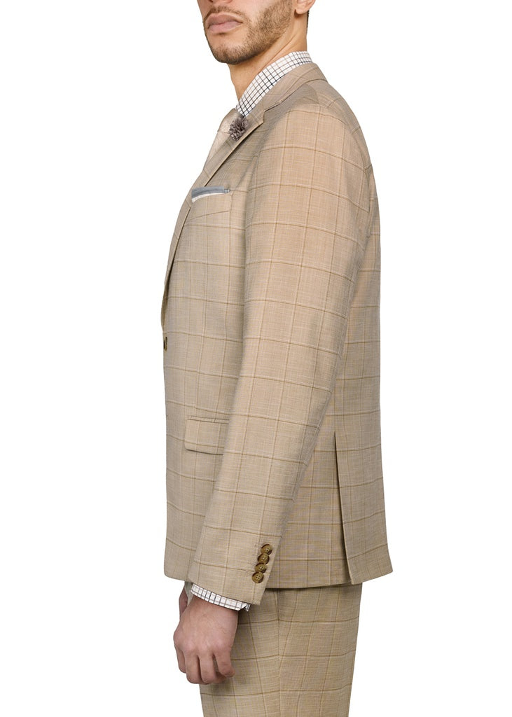 Construct Tan Windowpane Suit Jacket – Stately