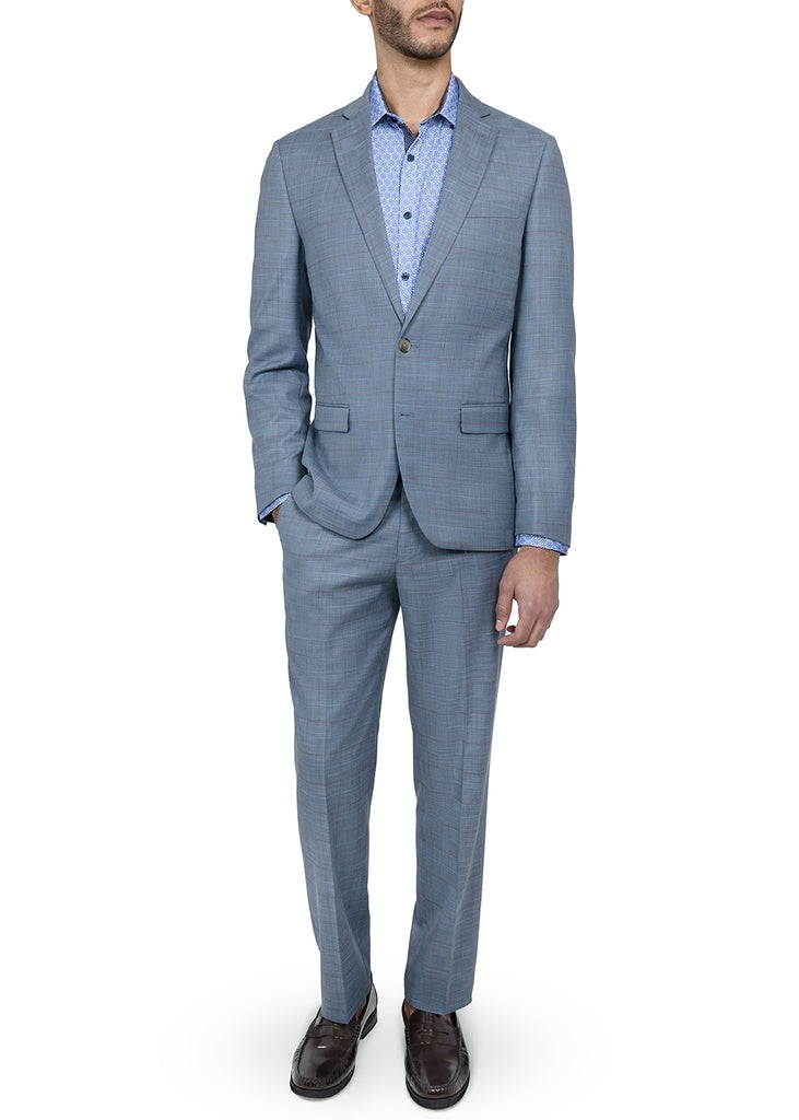 Construct Blue Mini Windowpane Suit Jacket – Stately