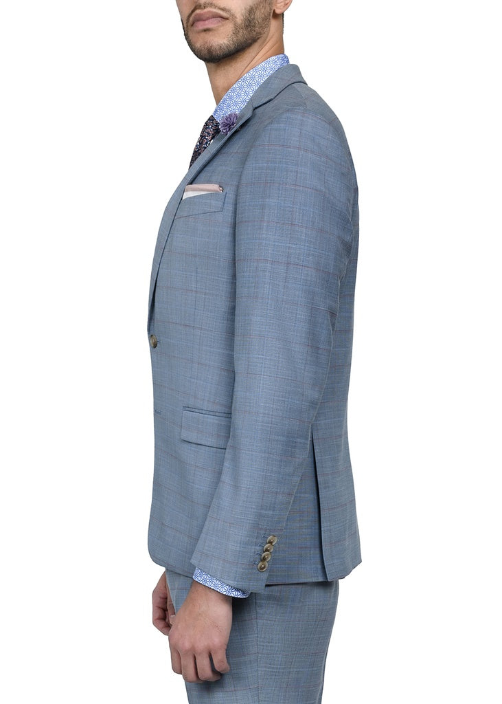 Construct Blue Mini Windowpane Suit Jacket – Stately