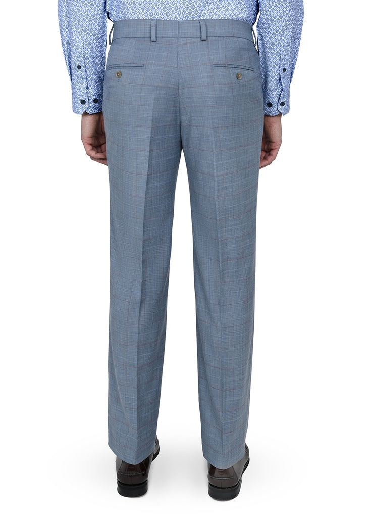 Construct Blue Mini Windowpane Suit Pant – Stately
