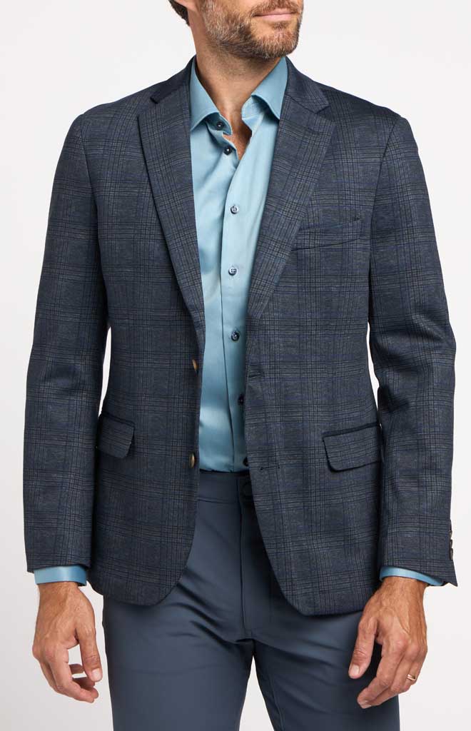 Michelsons of London Plaid Knit Blazer – Stately